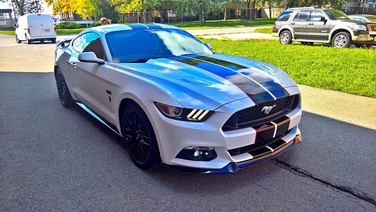 Ford Mustang GT Black Ember Stripes - Concept Wraps