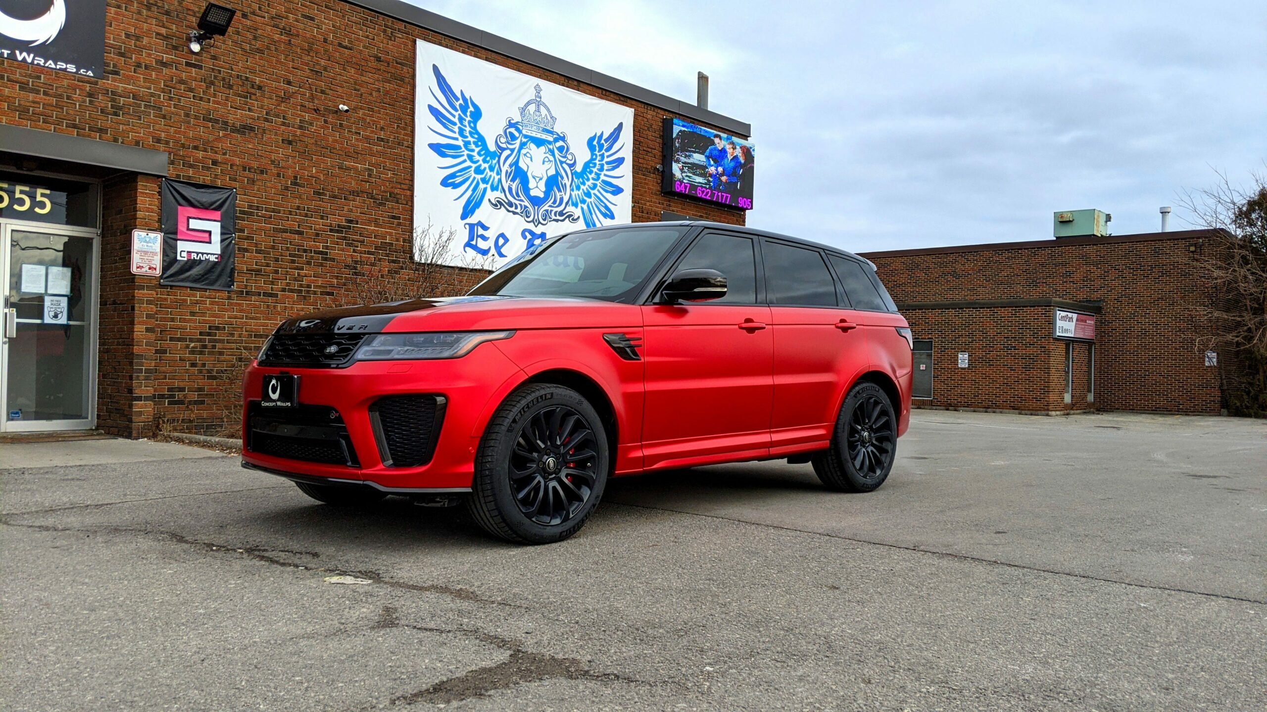 Range Rover SVR Satin Crome Red - Concept Wraps