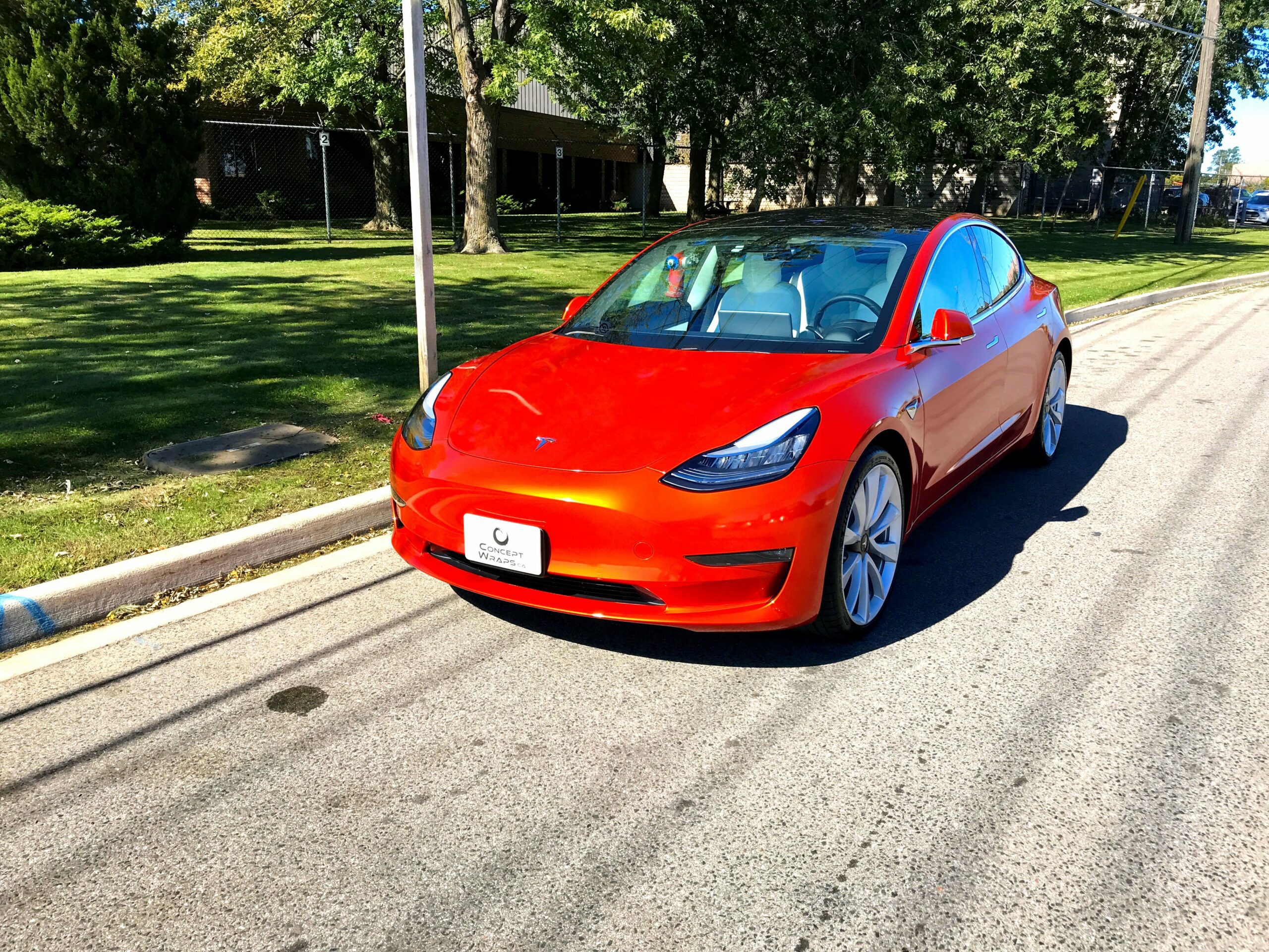 Tesla Model 3 Fiery Orange - Concept Wraps