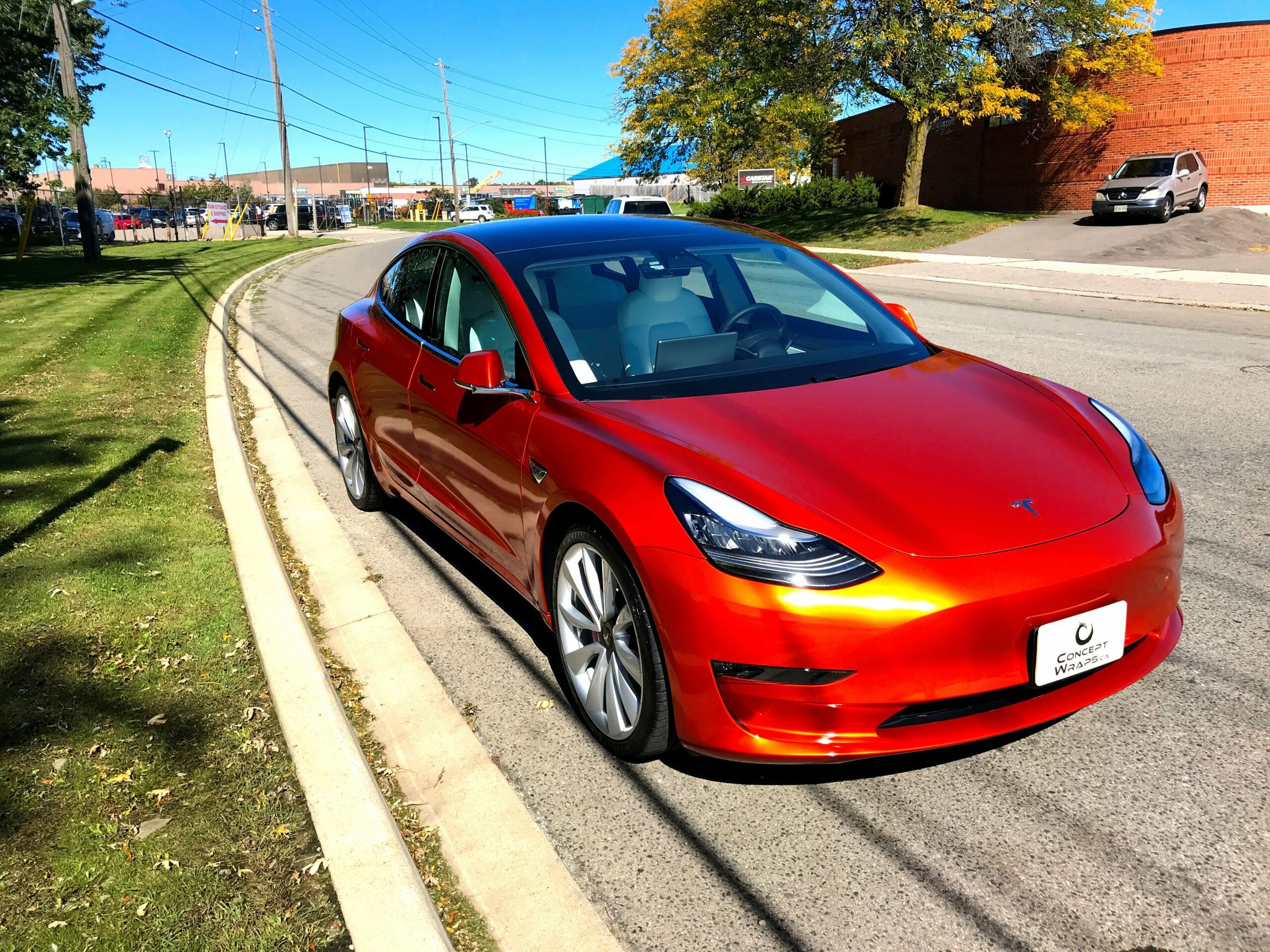 Tesla Model 3 Fiery Orange - Concept Wraps