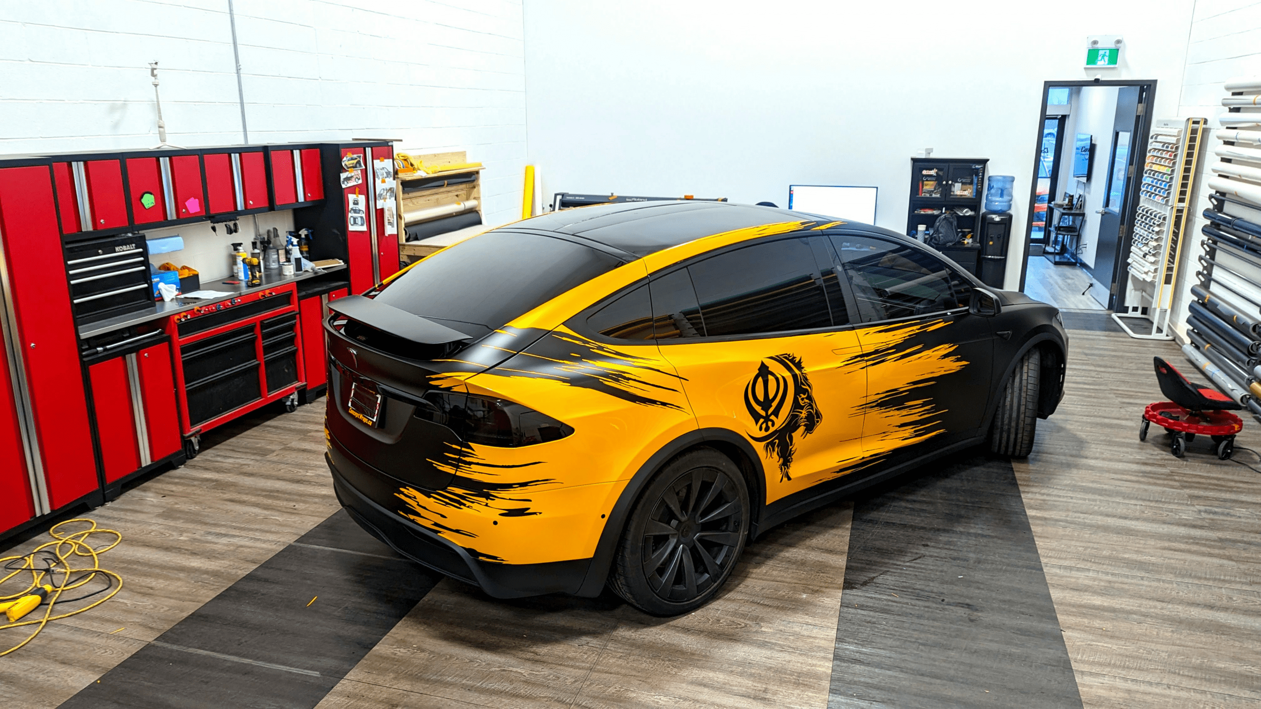 Tesla Model X Matte Phantom Black + Dandelion Yellow - Concept Wraps