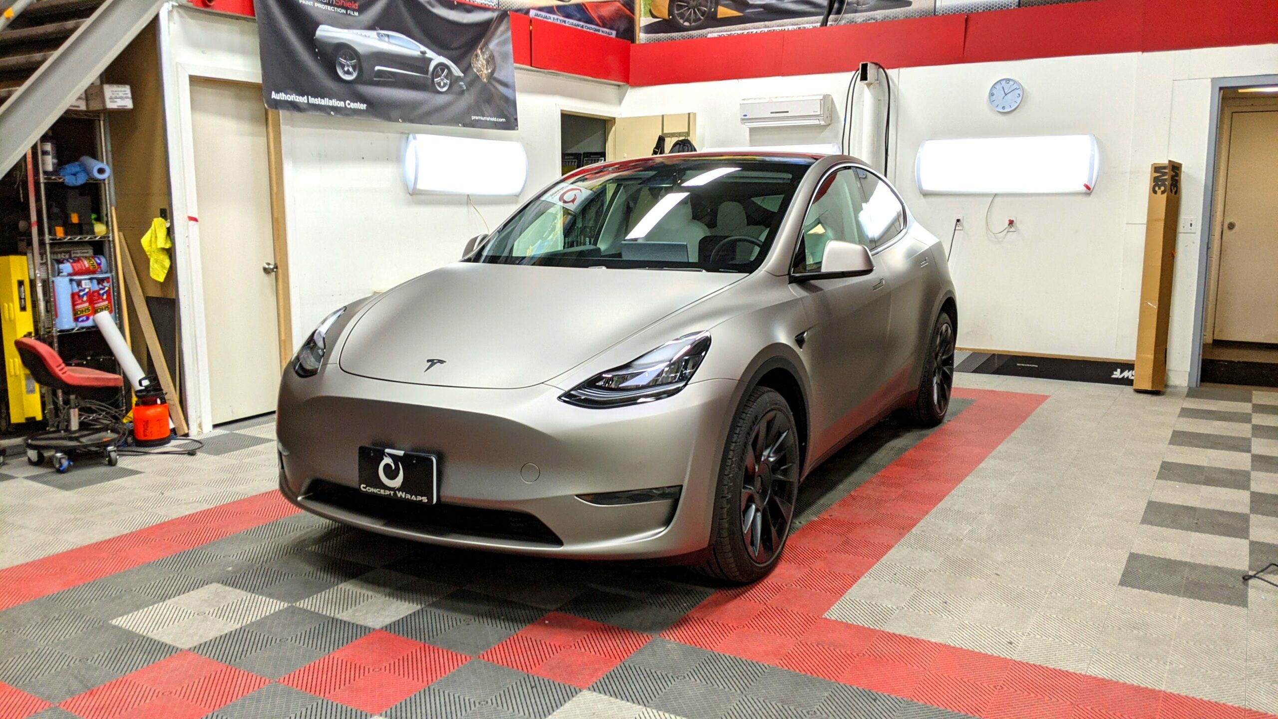 Tesla Model Y Matte Grey Aluminum - Concept Wraps