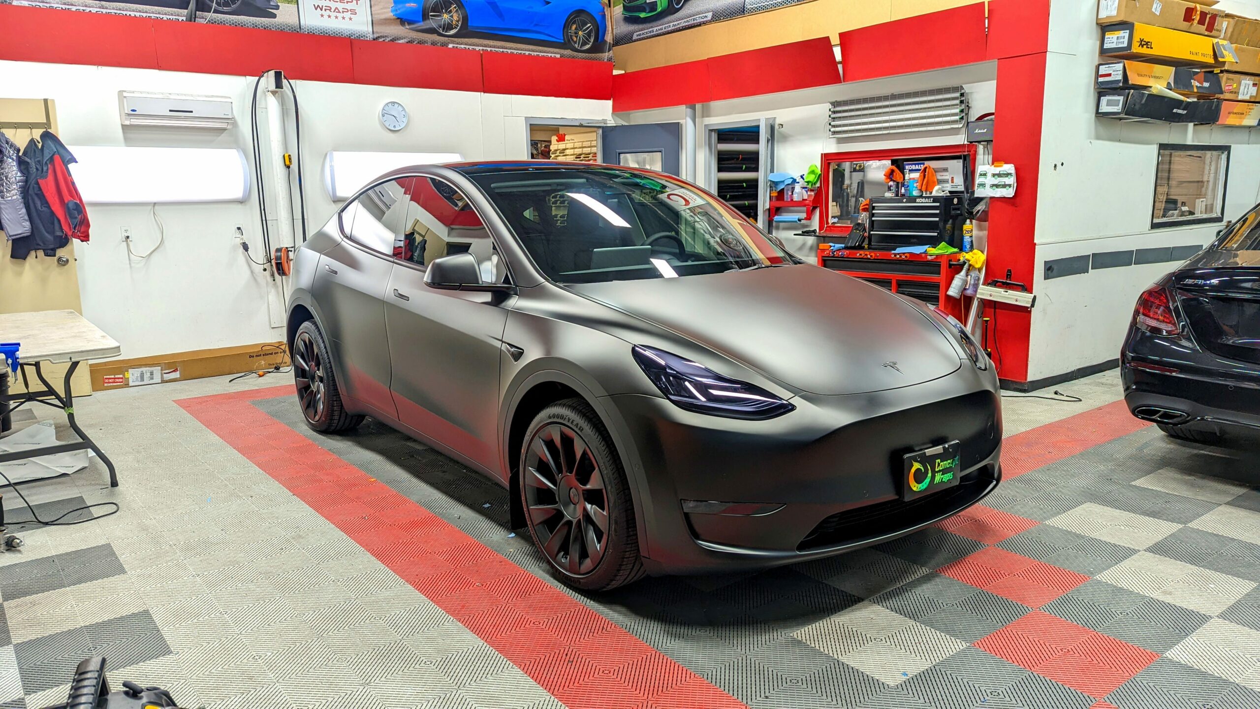 Tesla Model Y Matte Iced Viper Green + Custom Design - Concept Wraps