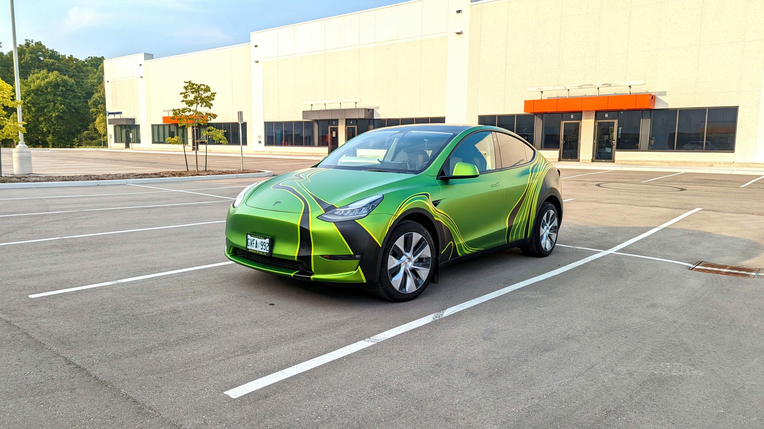 Tesla Model Y Matte Iced Viper Green + Custom Design - Concept Wraps