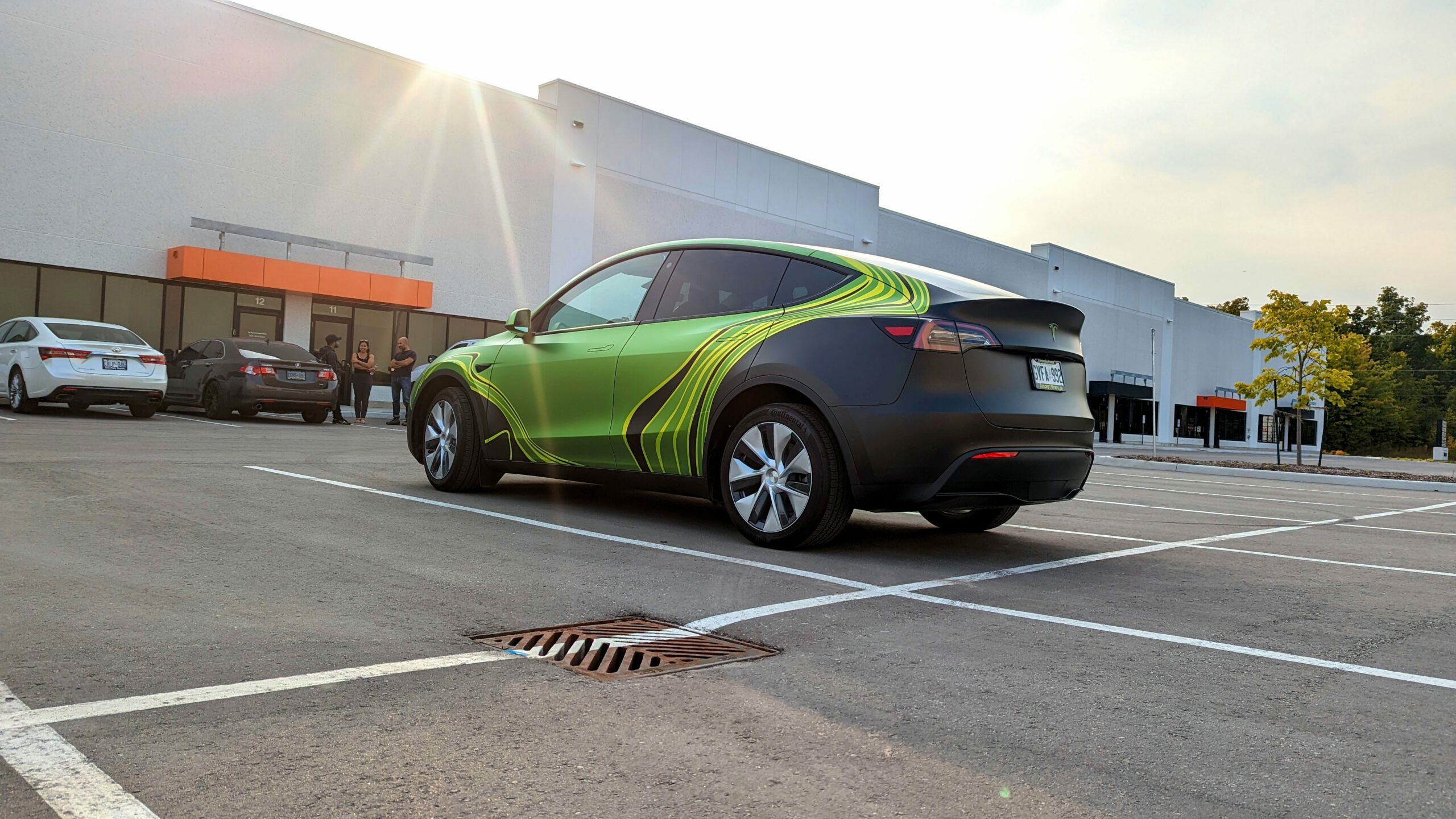 Tesla Model Y Matte Iced Viper Green + Custom Design - Concept Wraps