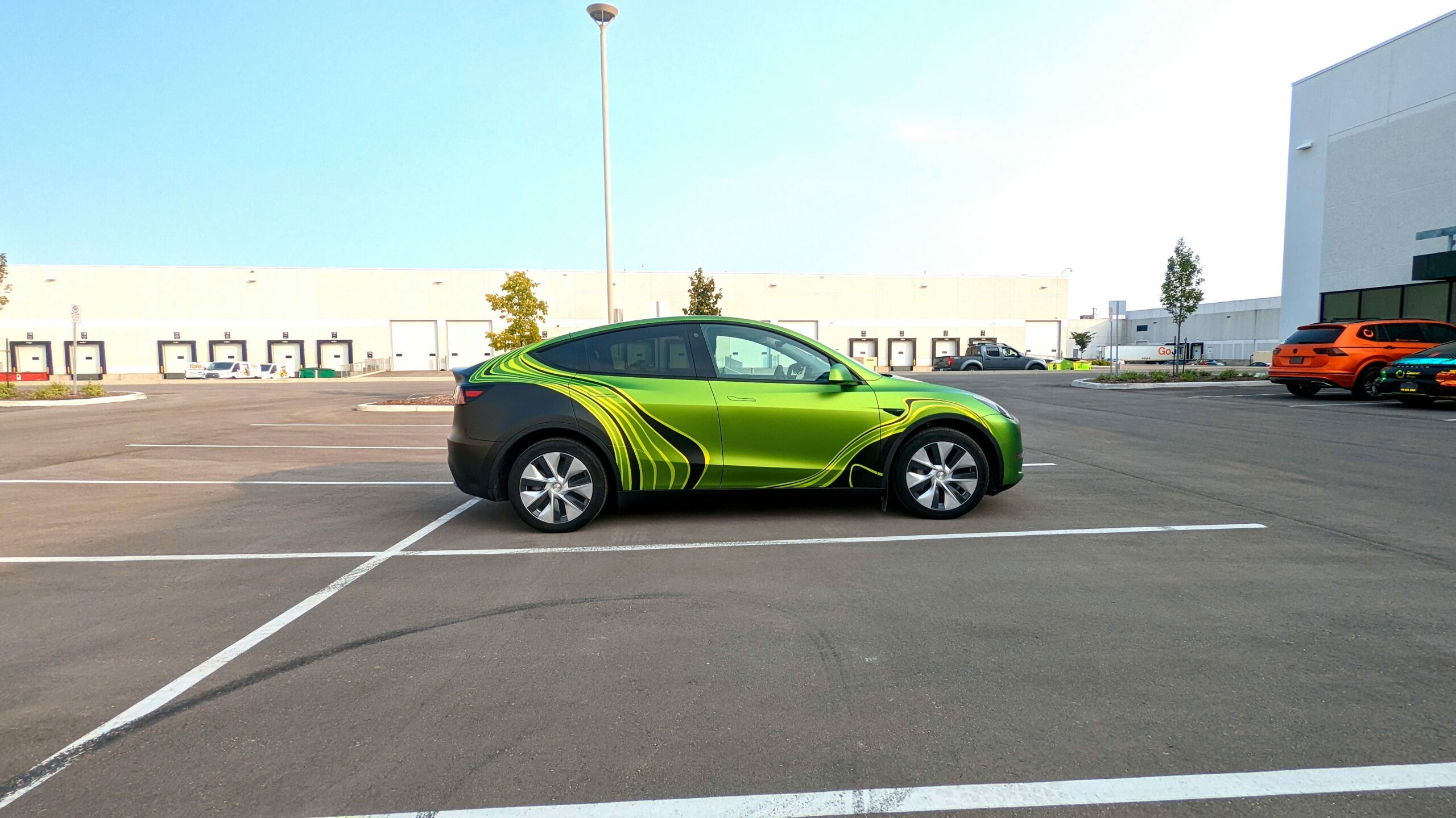 Tesla Model Y Matte Iced Viper Green + Custom Design - Concept Wraps