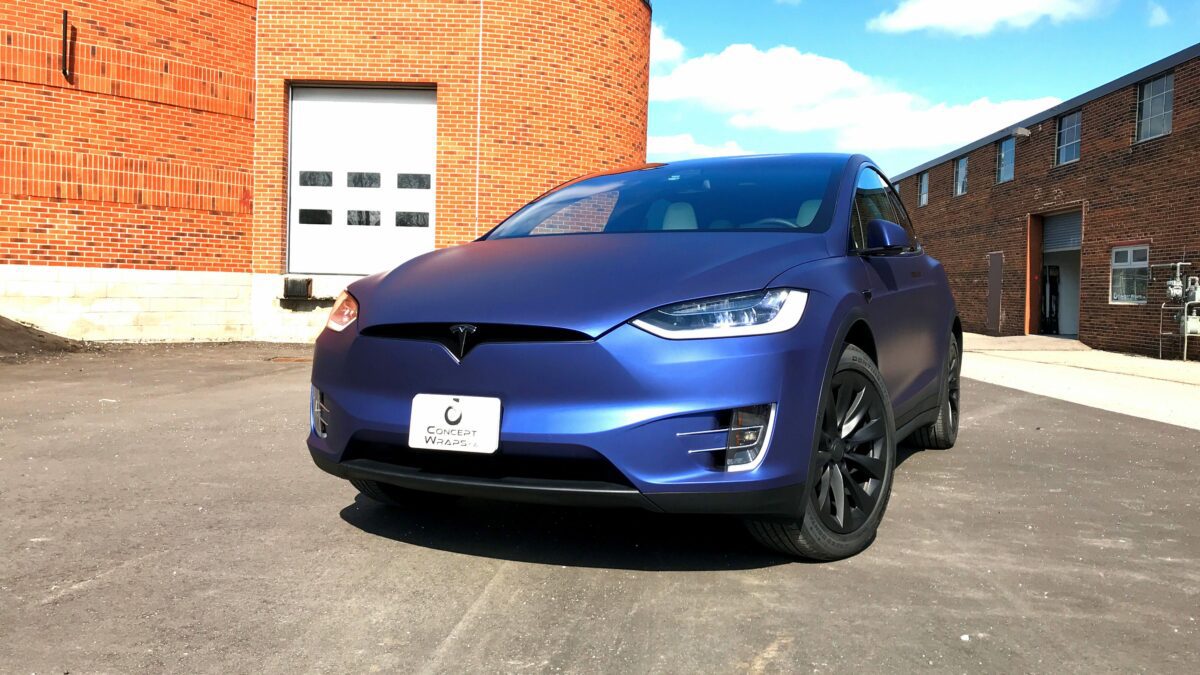 Tesla Model X Matte Metallic Night Blue - Concept Wraps