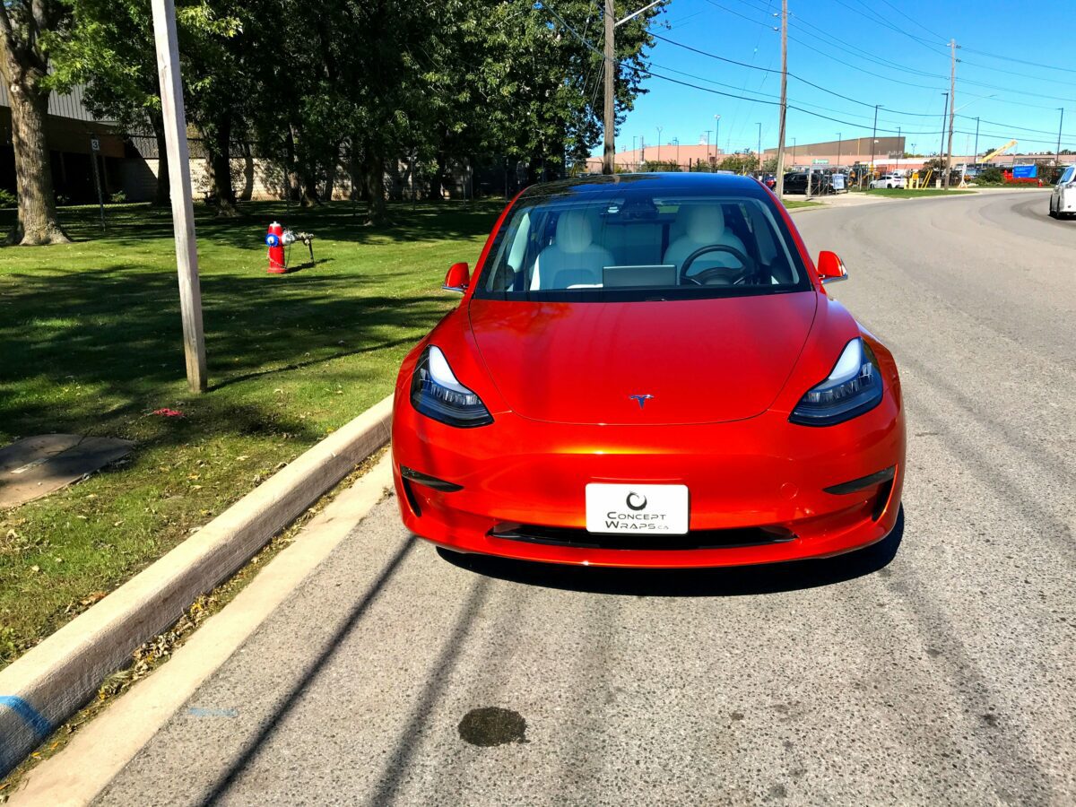 Tesla Model 3 Fiery Orange - Concept Wraps