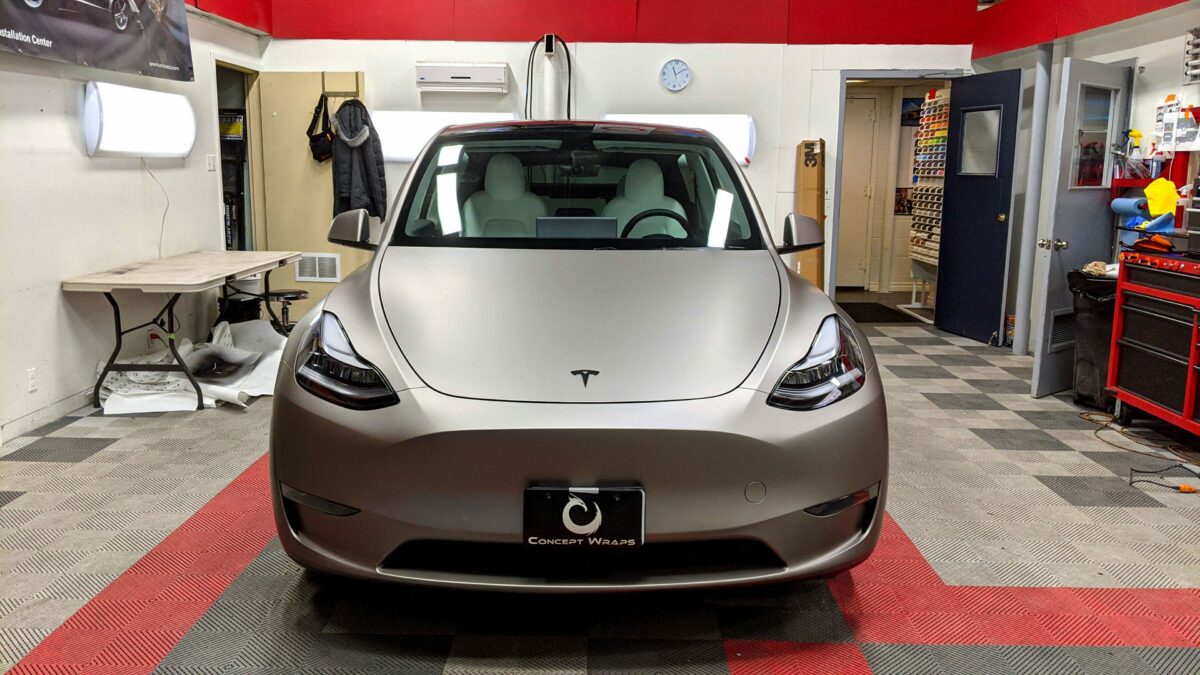 Tesla Model Y Matte Grey Aluminum - Concept Wraps