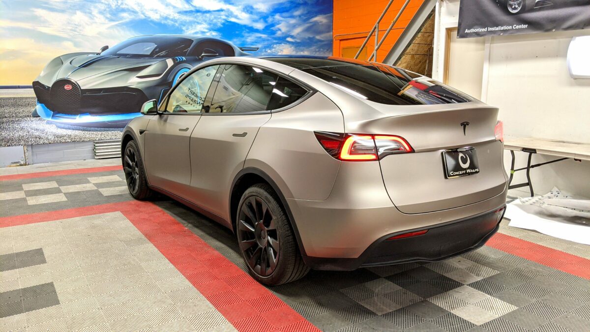 Tesla Model Y Matte Grey Aluminum - Concept Wraps