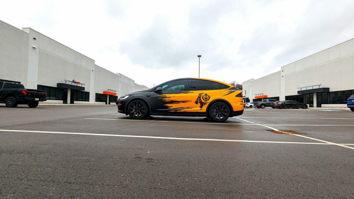 Tesla Model X Matte Phantom Black + Dandelion Yellow - Concept Wraps