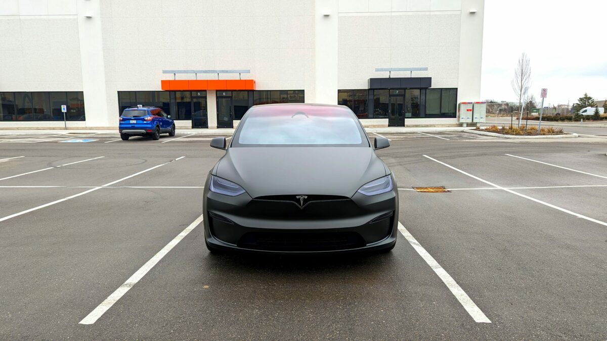 Tesla Model X Matte Phantom Black + Dandelion Yellow - Concept Wraps