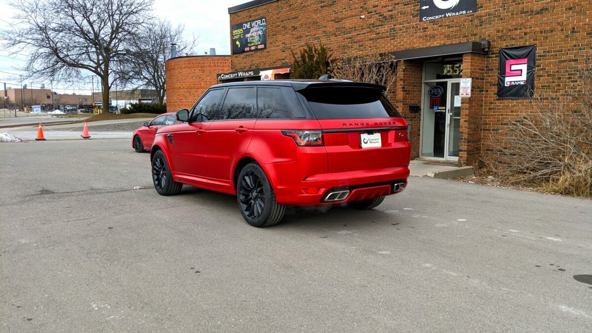 Range Rover SVR Satin Crome Red - Concept Wraps