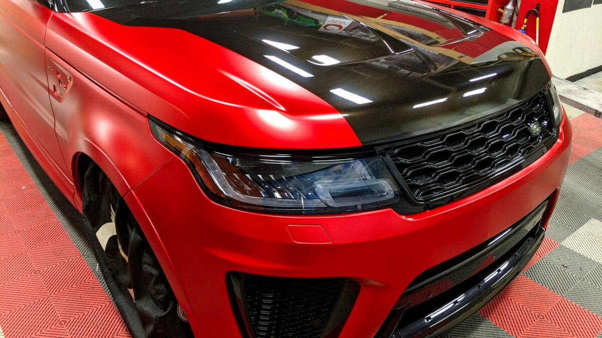 Range Rover SVR Satin Crome Red - Concept Wraps