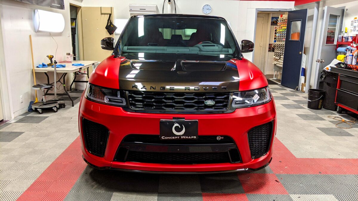 Range Rover SVR Satin Crome Red - Concept Wraps