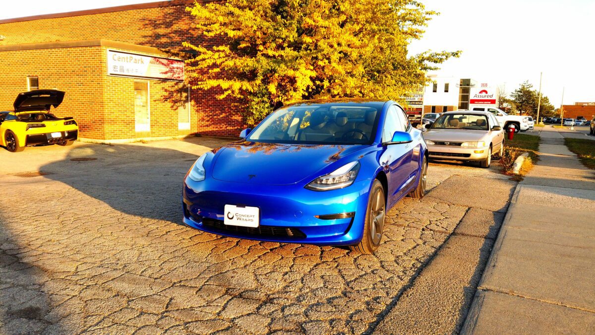 Tesla Model 3 Gloss Blue - Concept Wraps